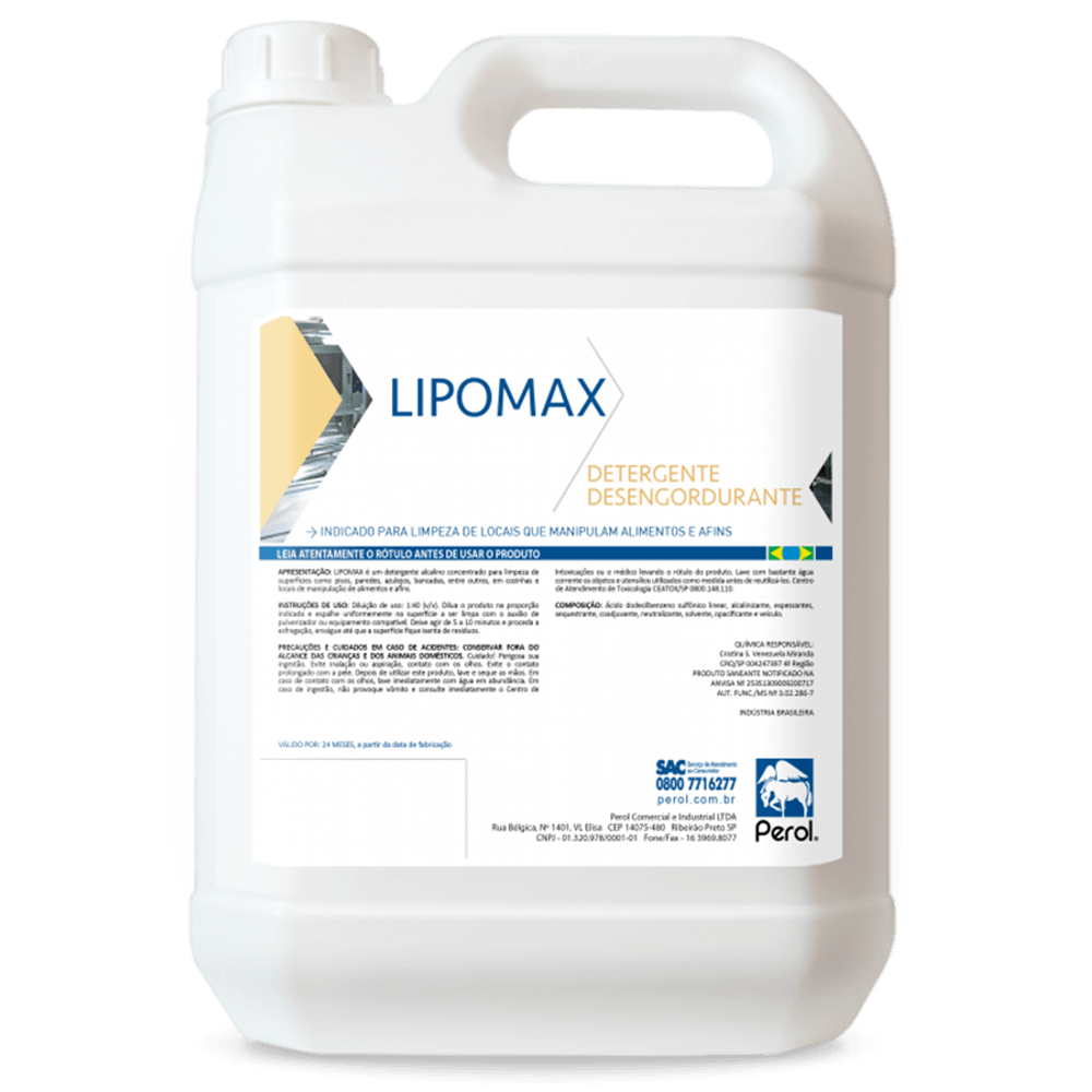 Perol Desengordurante Concentr Lipomax 5Lt - castropil