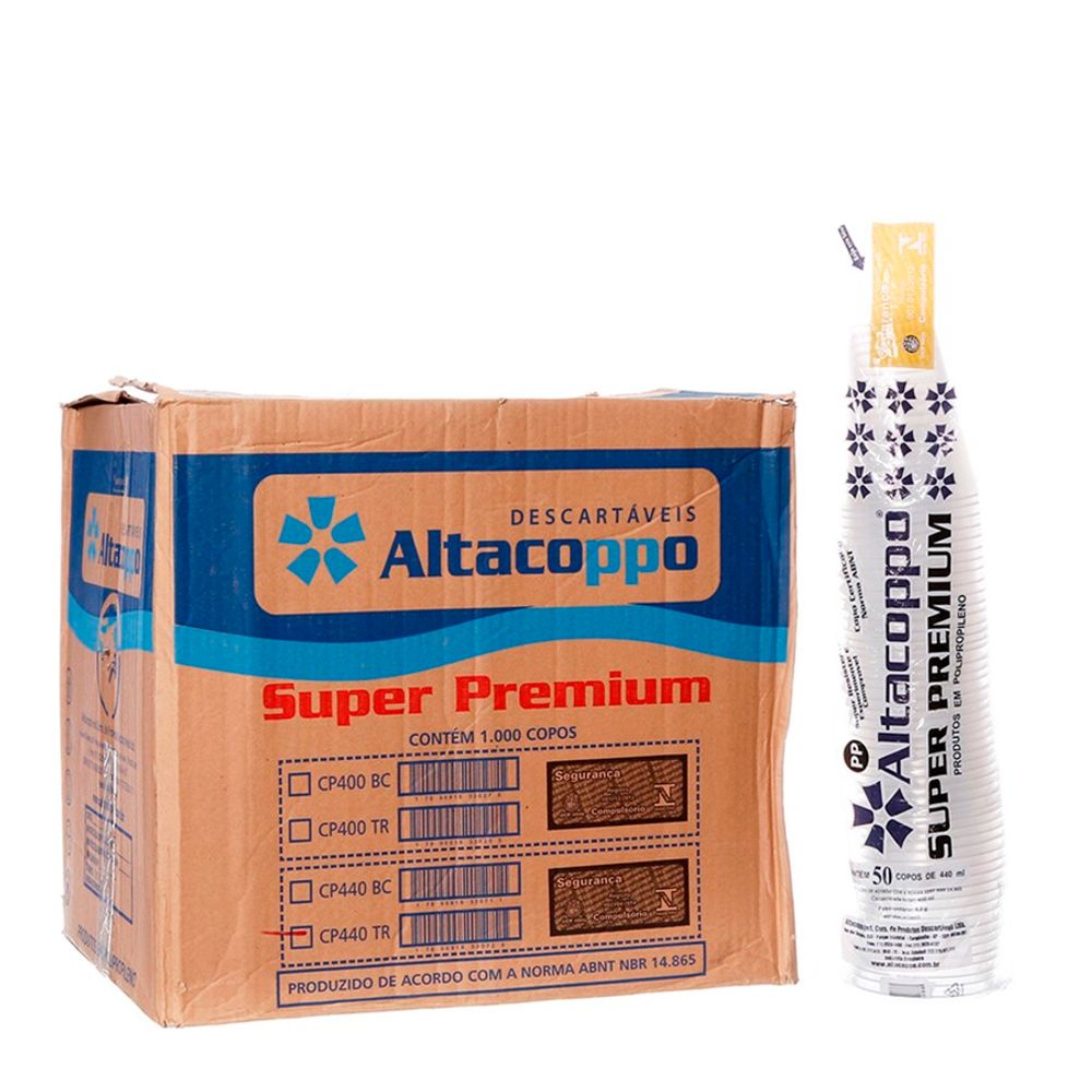 Altacoppo Copo Abnt/12 Transp 440Ml C/20X50 - castropil