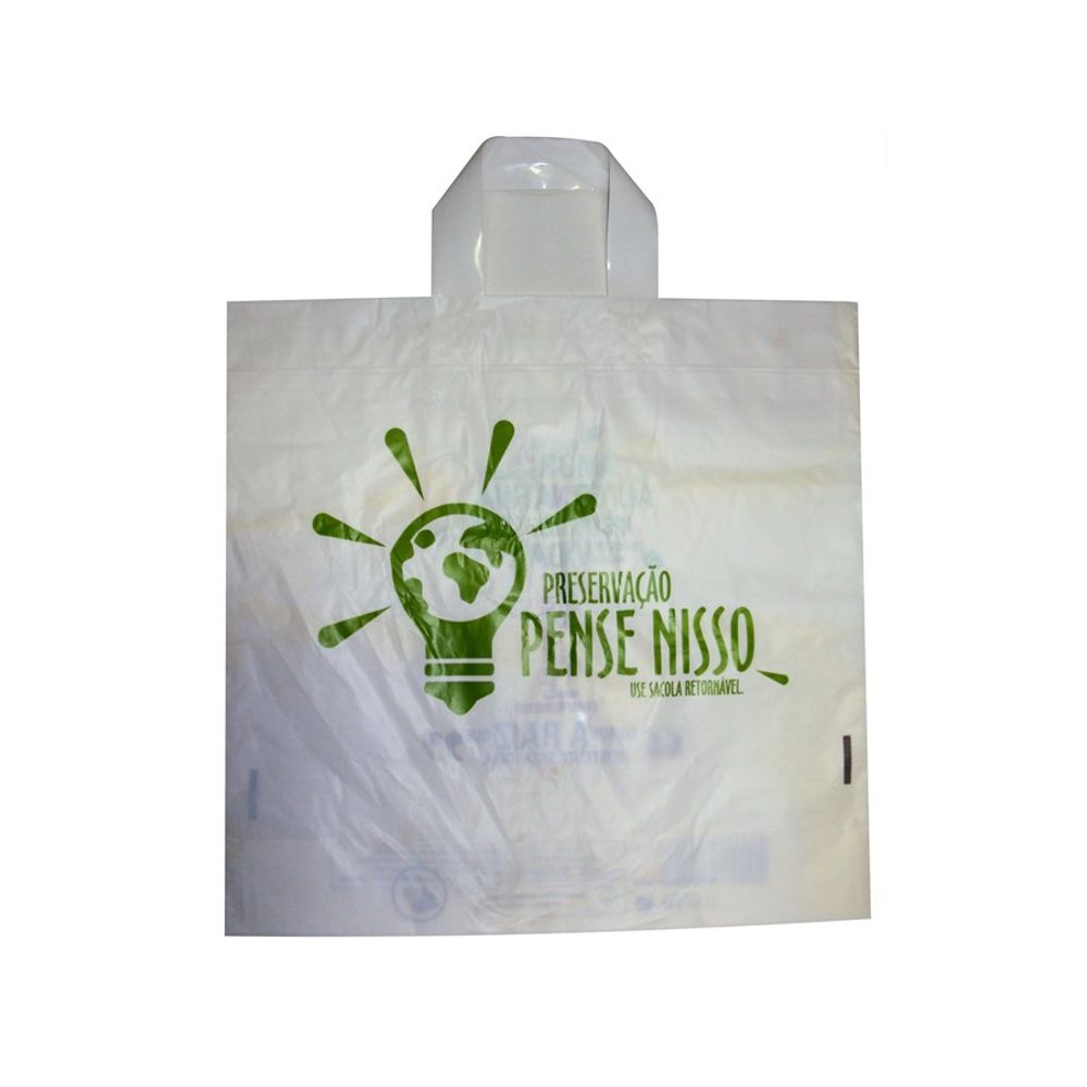 Sacola Plastica Retornavel Branca 40X40 C/100 - castropil