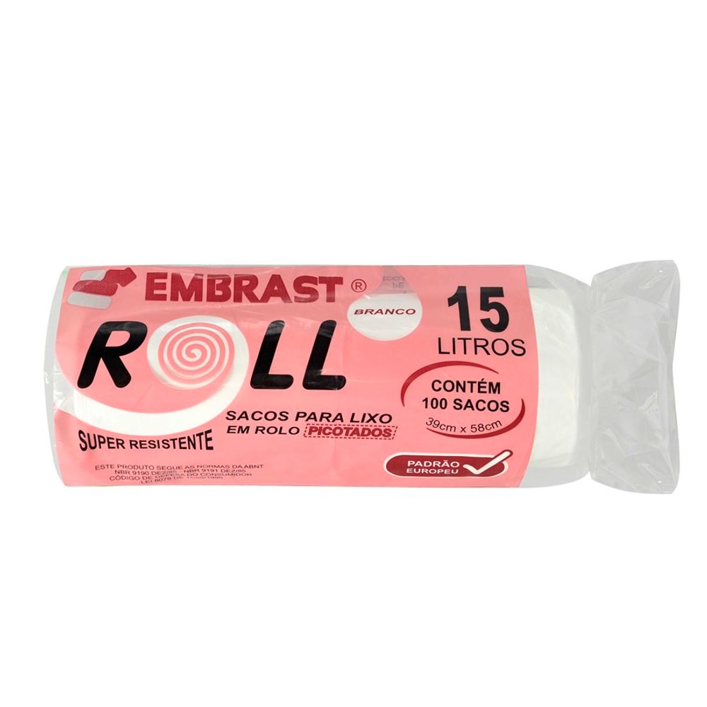 Embrast Saco P/Lixo Br 15Lt Roll C/100 - castropil