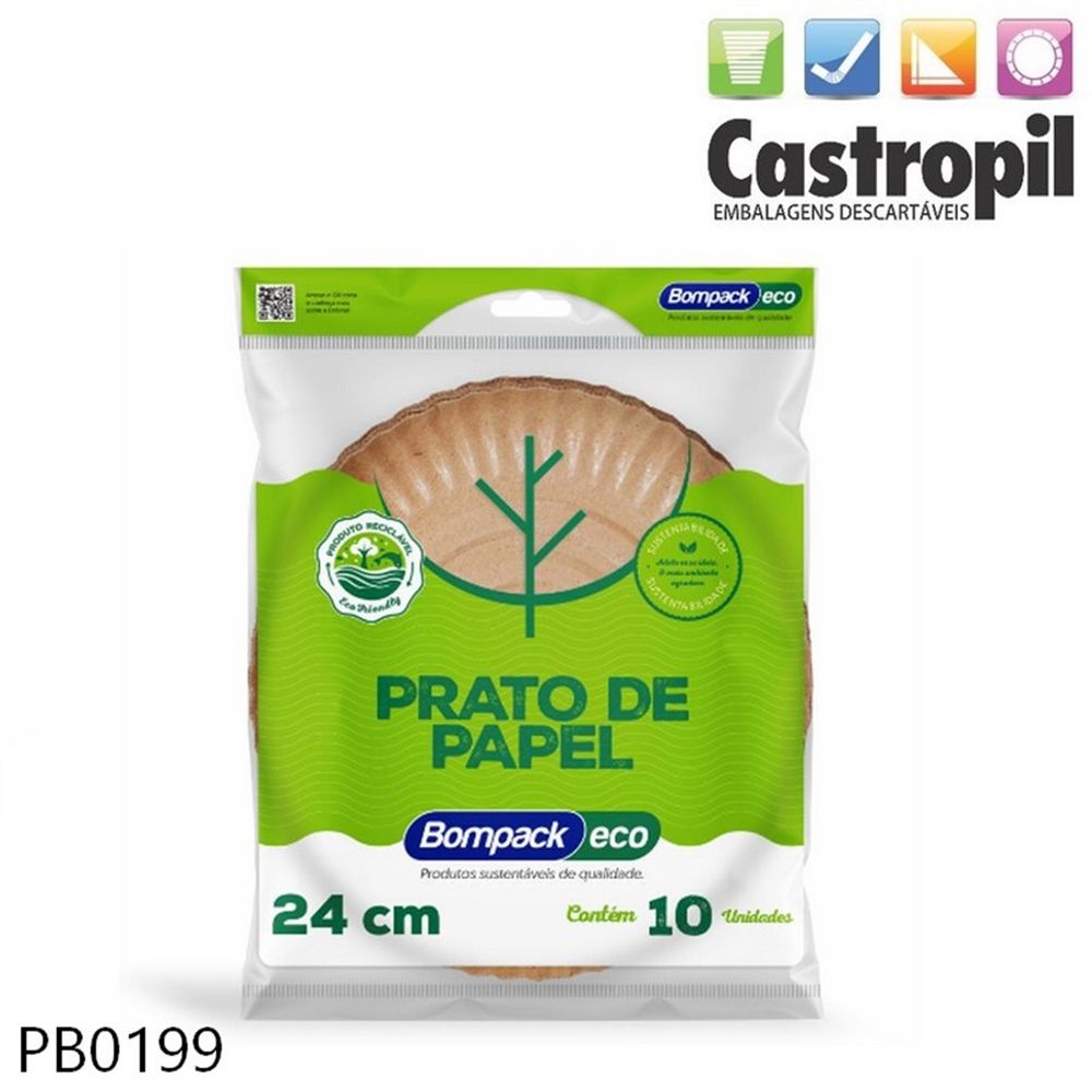 Bompack Prato Papel Eco 24Cm C/12X10 - castropil