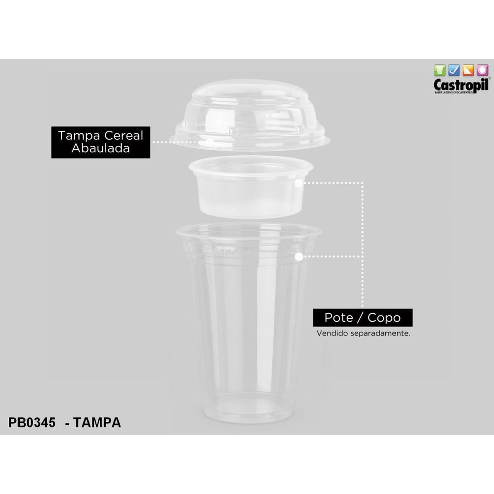 Copaza Tampa Abaulada P/Cp Pp440/550Mlc/20X50 - castropil