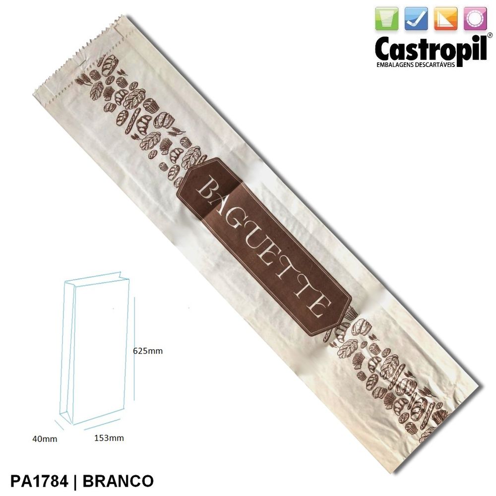 Saco Papel Branco Baguete 40X64 Magapel C/500 - castropil